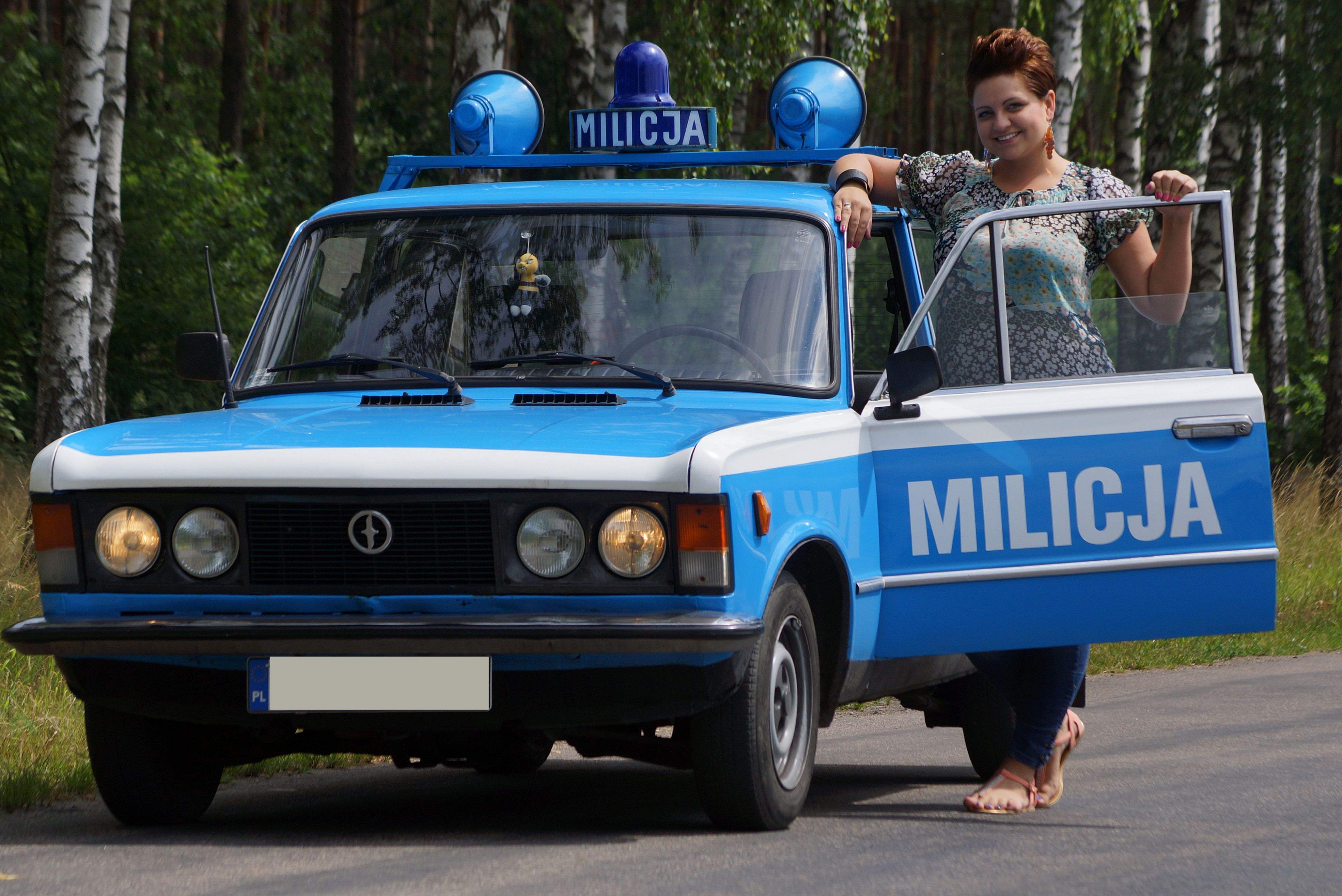 Milicyjnym radiowozem do ślubu - Działdowo